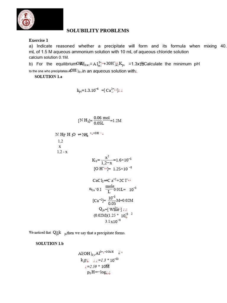 Class 10 Solubility Exercises | PDF | Precipitation (Chemistry) | Solubility