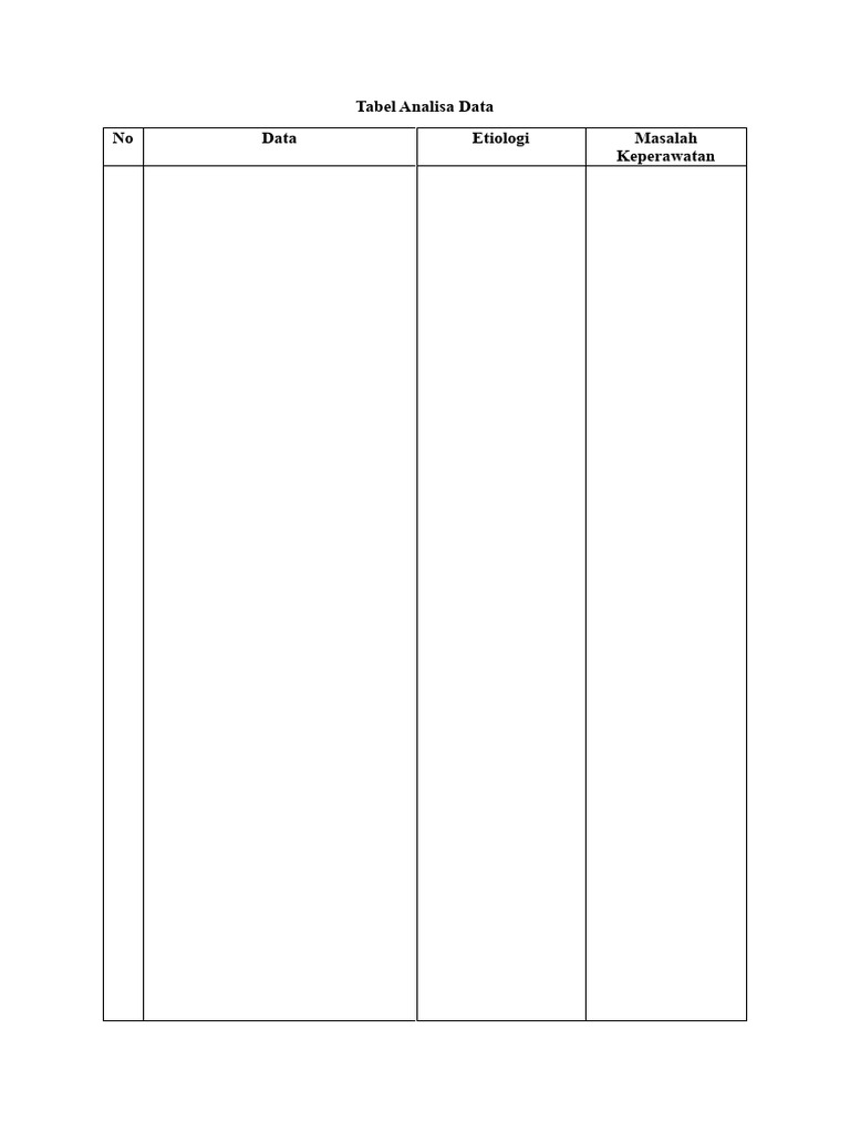 Tabel Analisa Data Pdf