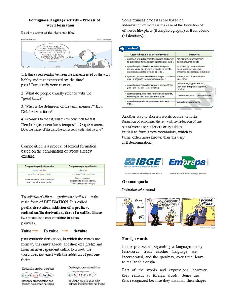 Portuguese Language Activity | PDF | Word | Acronym