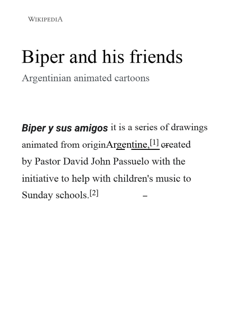 Biper and His Friends - Wikipedia, The Free Encyclopedia | PDF