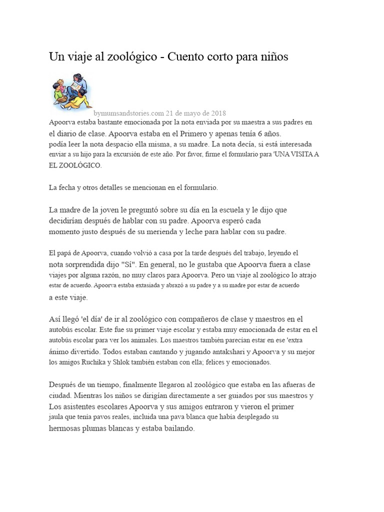 Excursión al zoológico: Aventura infantil | PDF | zoo