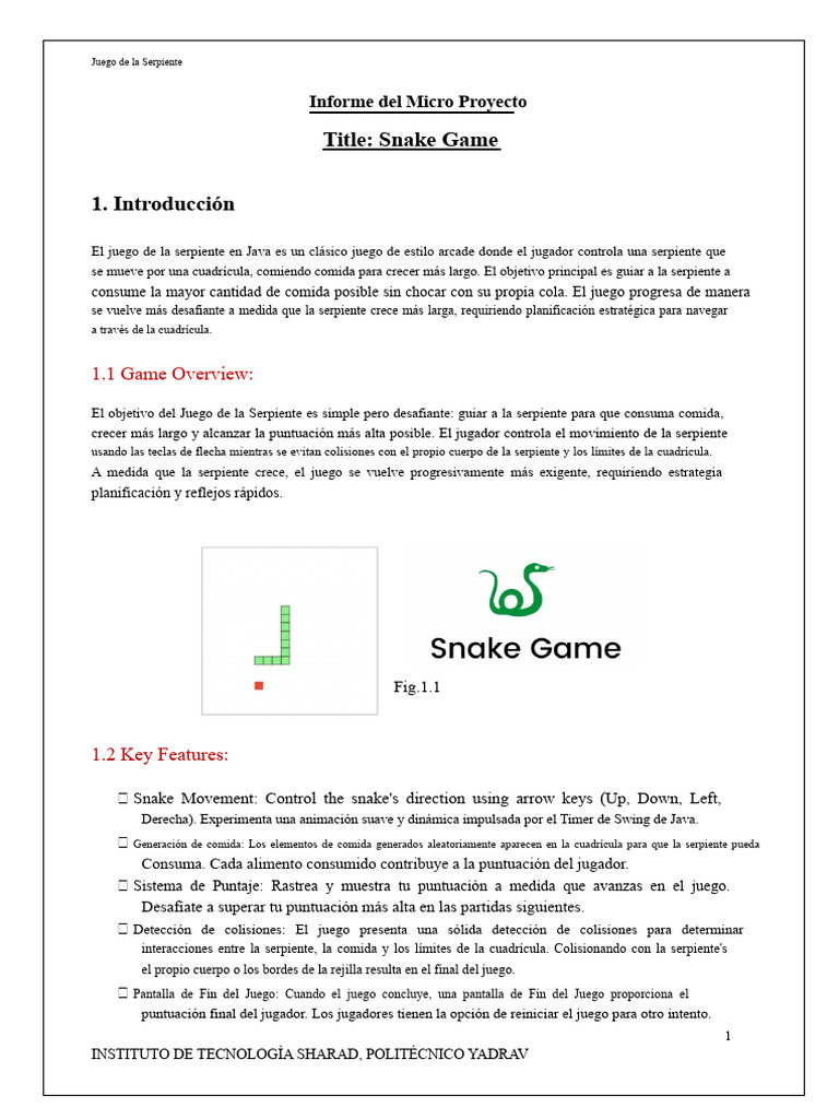 Juego de Serpiente en Java: Guía Completa | PDF | Java (lenguaje de ...