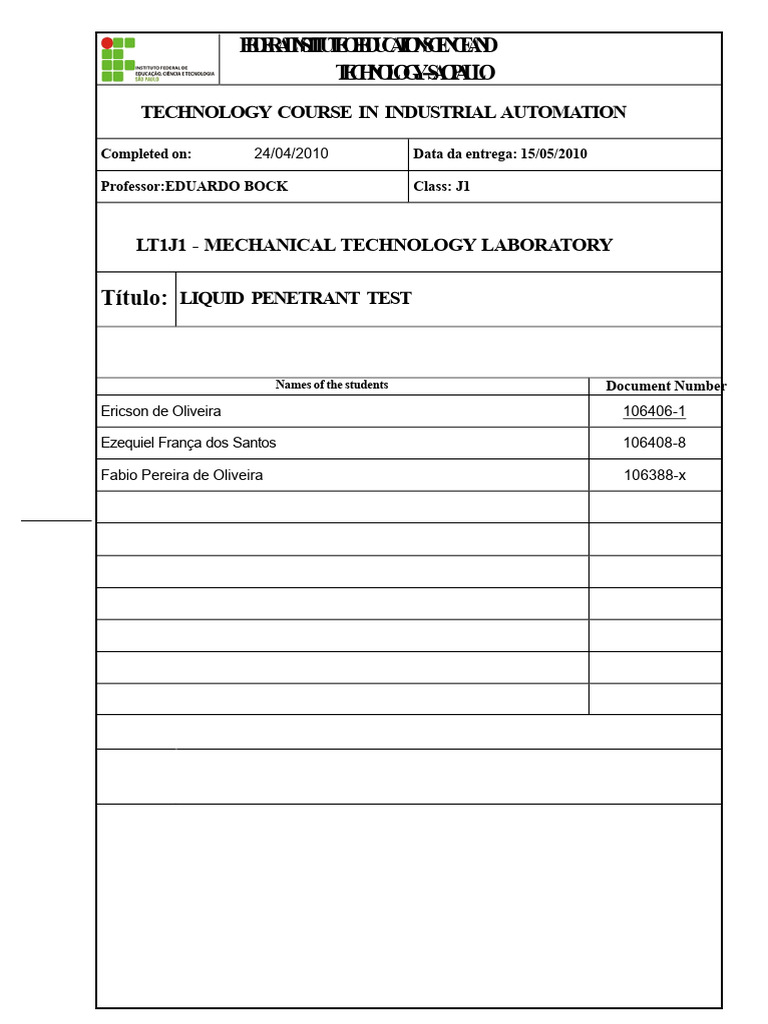 Liquid Penetrant Testing Method Guide | PDF | Applied And ...