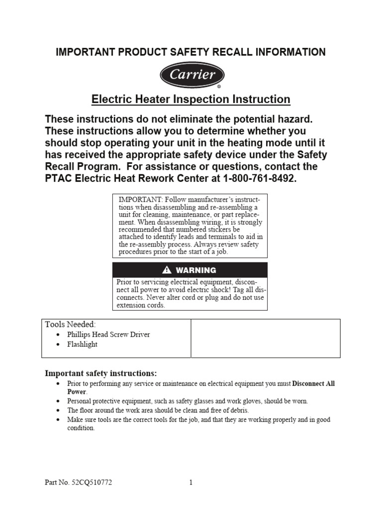 Electric Heater Safety Recall Guide | PDF | Electricity | Equipment