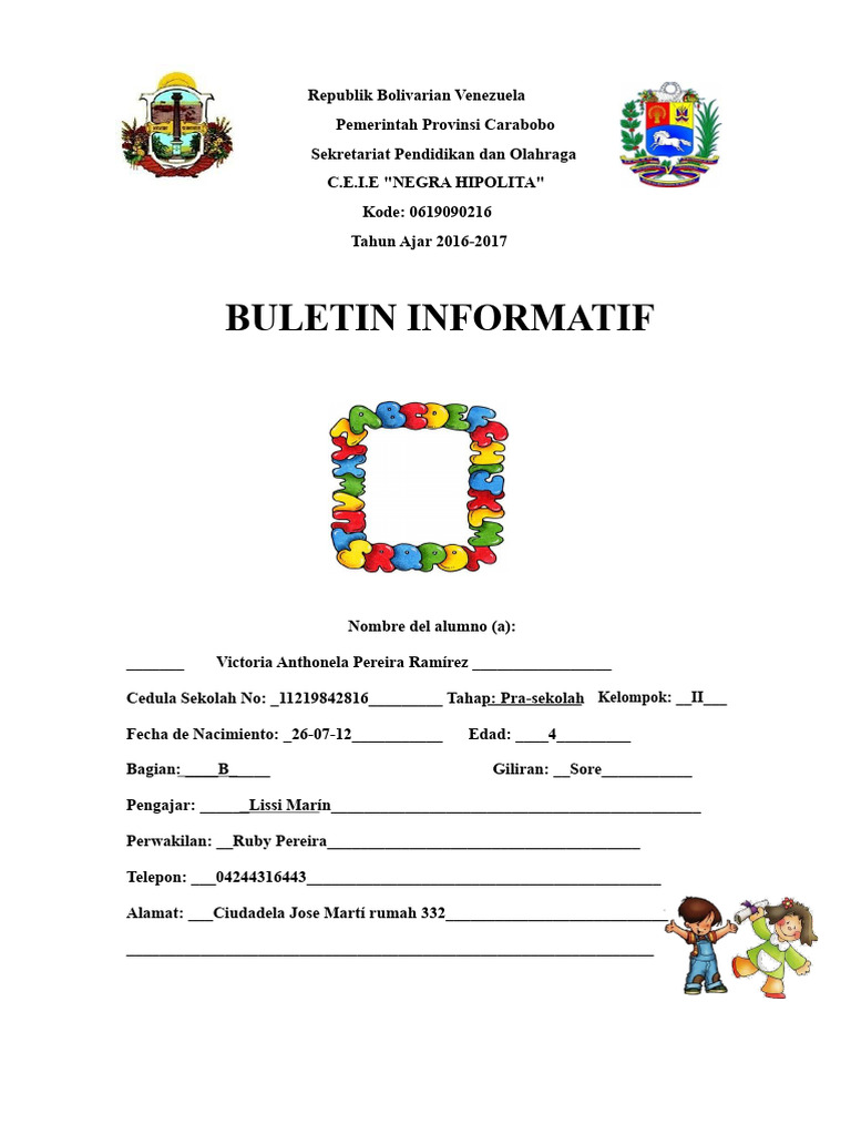 Buletin Informasi Pra-sekolah 2016-2017 | PDF