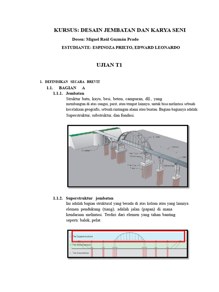Desain Jembatan: Struktur dan Klasifikasi | PDF
