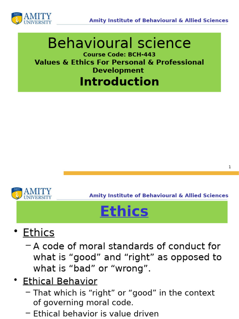 Ethics and Values in Personal Development | PDF | Value (Ethics) | Morality