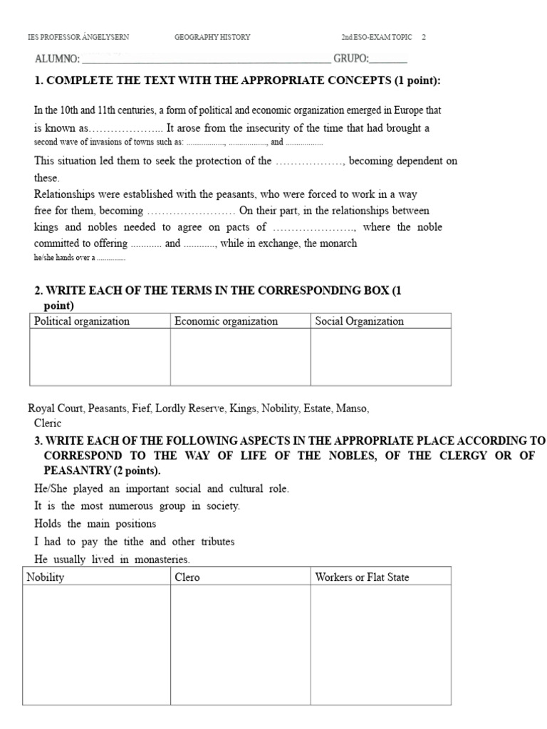 Medieval European Feudalism Exam Guide | PDF | Nobility | Feudalism