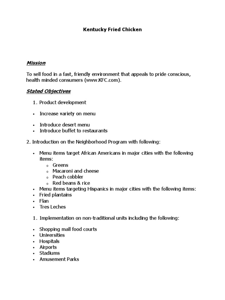 Kentucky Fried Chicken | PDF | Fast Food Restaurants | Franchising