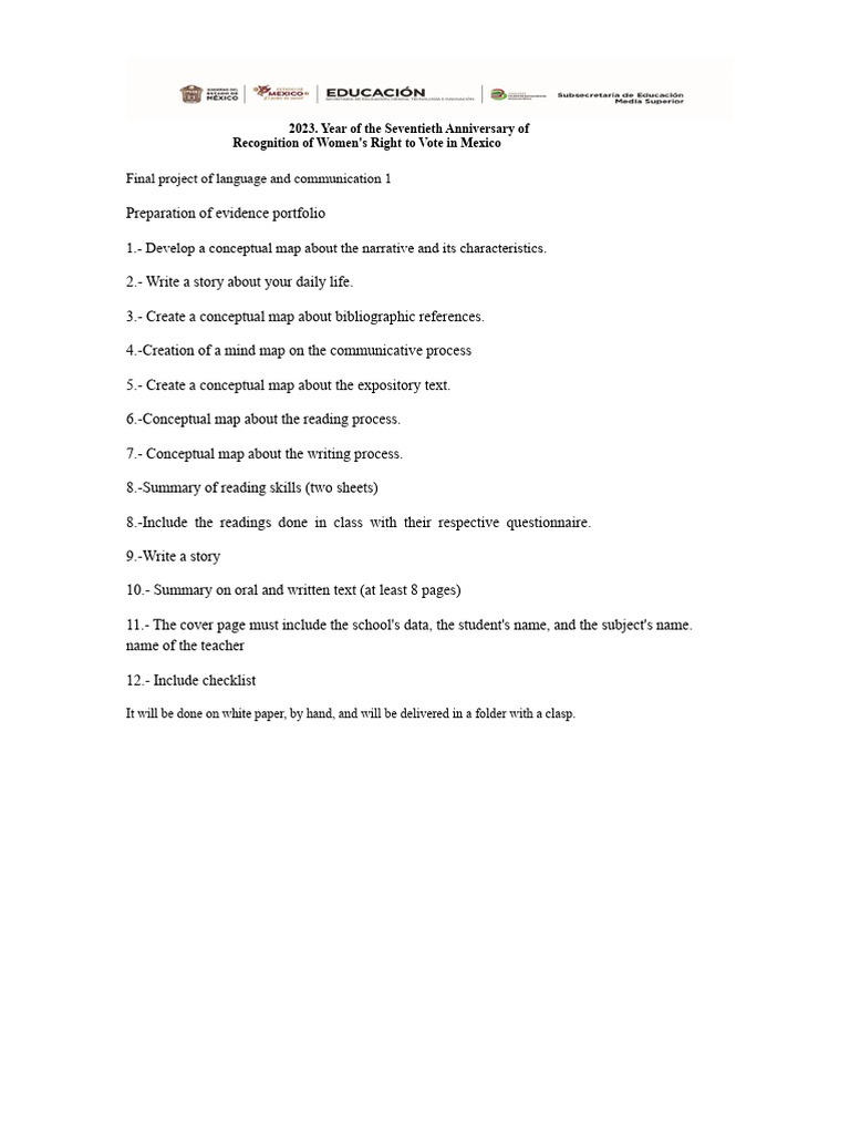 Final Project of Language and Communication 1 | PDF