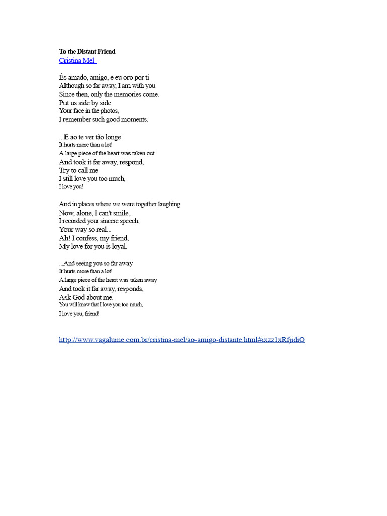 To the Distant Friend | PDF
