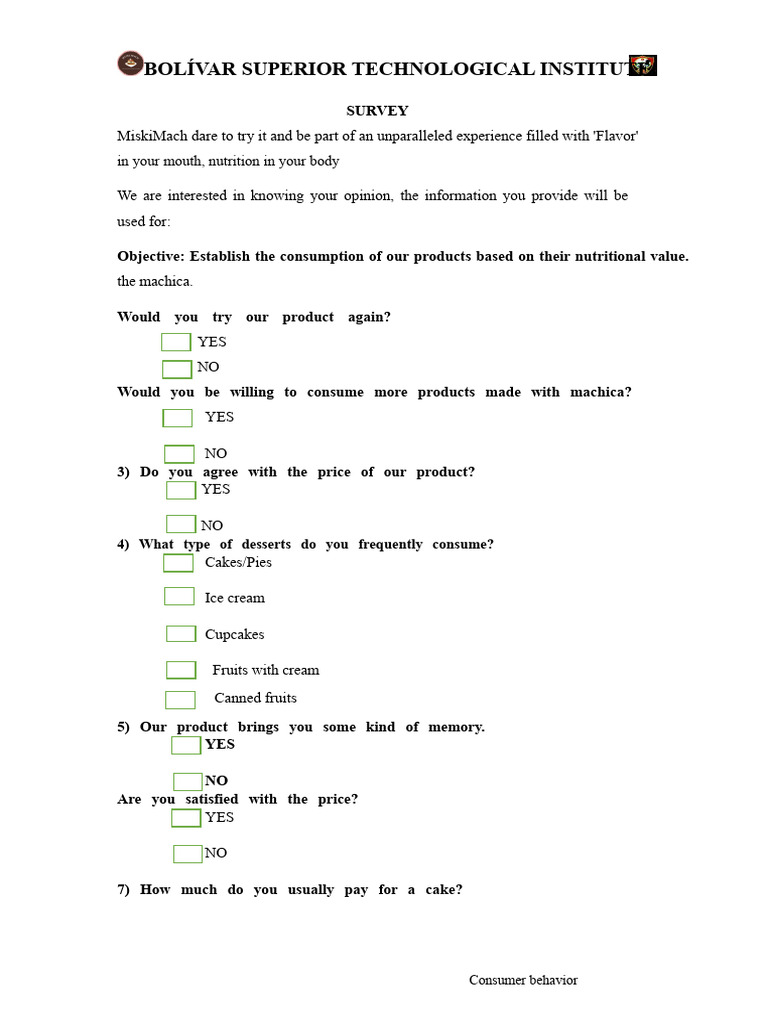 Consumer Behavior Survey 1.2 | PDF