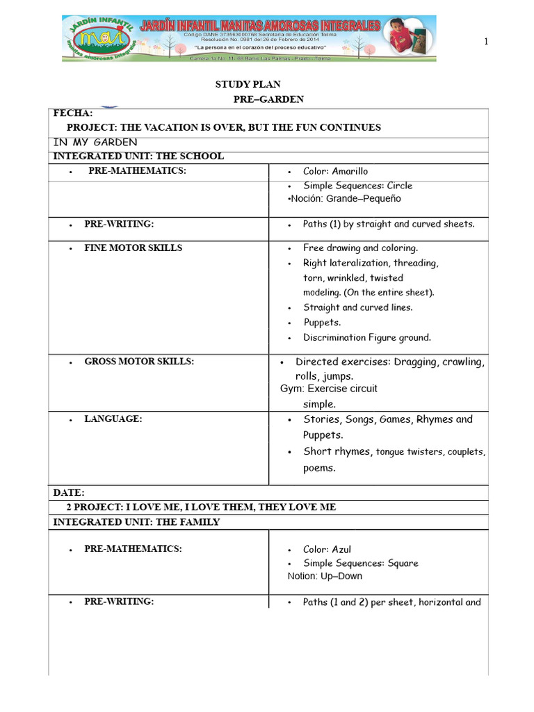 Pre-Kindergarten Curriculum Plan For The Loving Hands Preschool | PDF ...