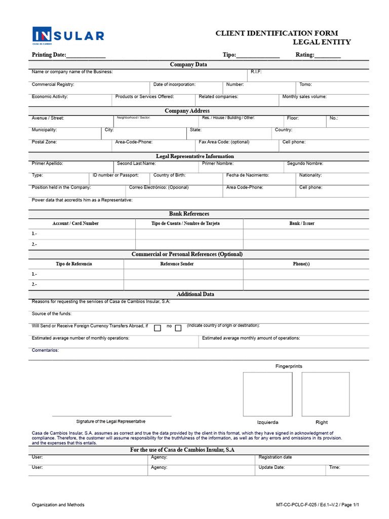 Client Identification Form for Businesses | PDF | Identity Document ...