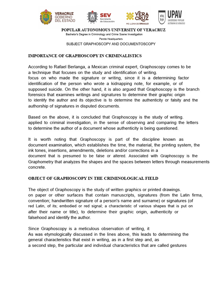 Graphoscopy Documentos | PDF | Forensic Science | Signature