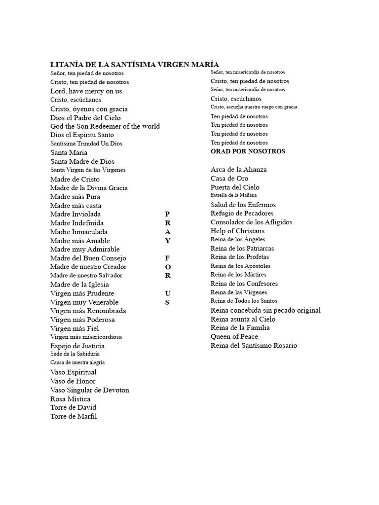 letanía | PDF | María, madre de Jesús | Cristo (título)