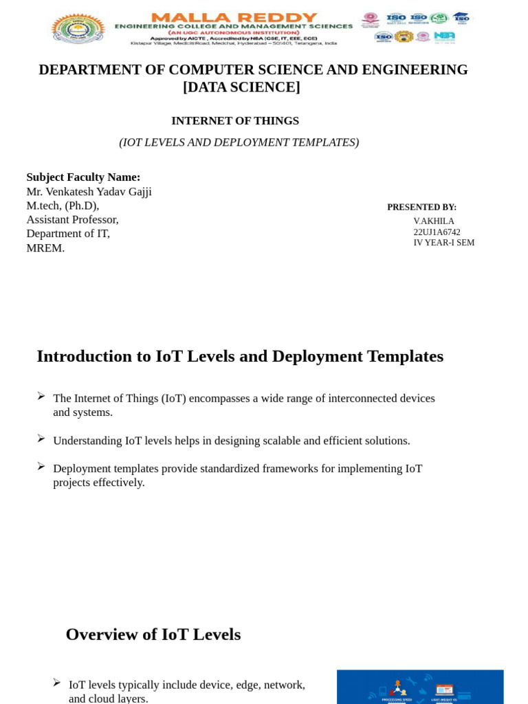 IOT(PPT) | PDF | Internet Of Things | Cloud Computing