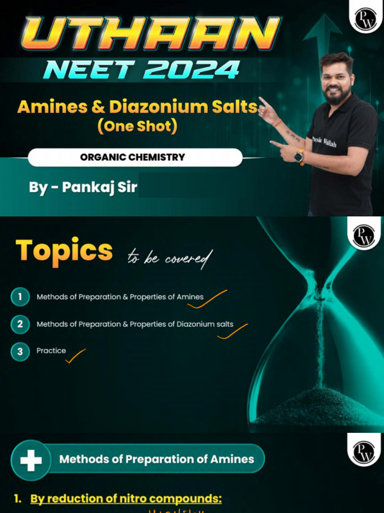 Amines & Diazonium Salts Classnotes | PDF