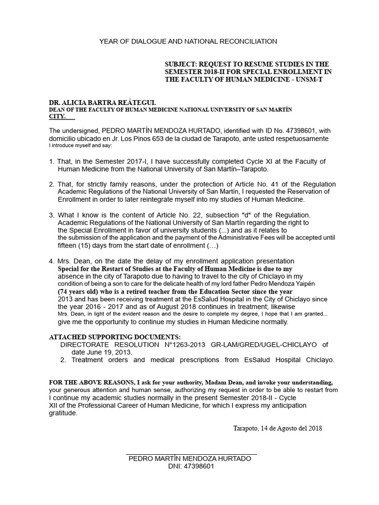 request for class resumption | PDF