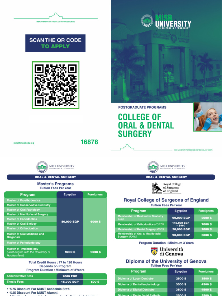 Postgraduate Dental Programs in Egypt | PDF | Dentistry | Prosthodontics