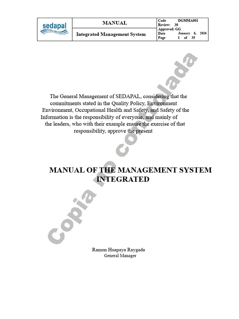 MANUAL OF THE INTEGRATED MANAGEMENT SYSTEM - LESCODGMMA001 - Rev30 ...
