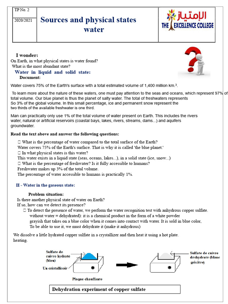 TP2-sources of Water - 7th Grade | PDF | Water | Fresh Water