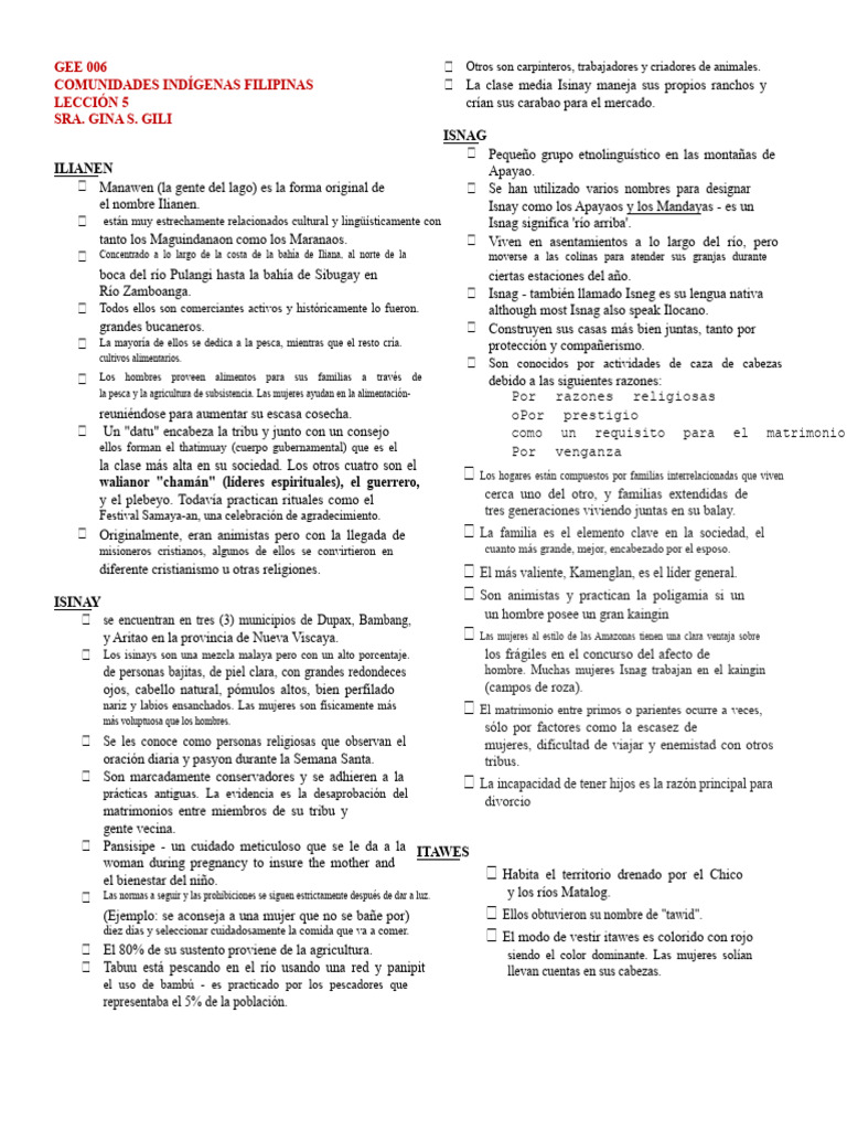 LECCIÓN 5 (ISINAY, ILIANEN, ISNAG, ITAWES).docx | PDF