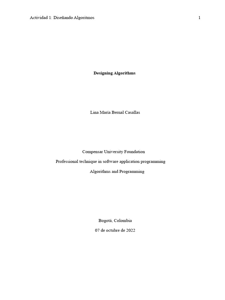 ACTIVITY No. 1 - Designing Algorithms | PDF | Algorithms | Area