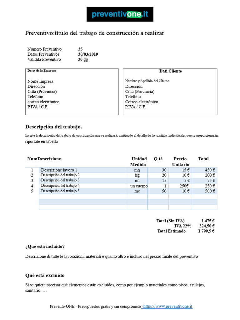 Modelo Preventivo de Construcción PDF | PDF