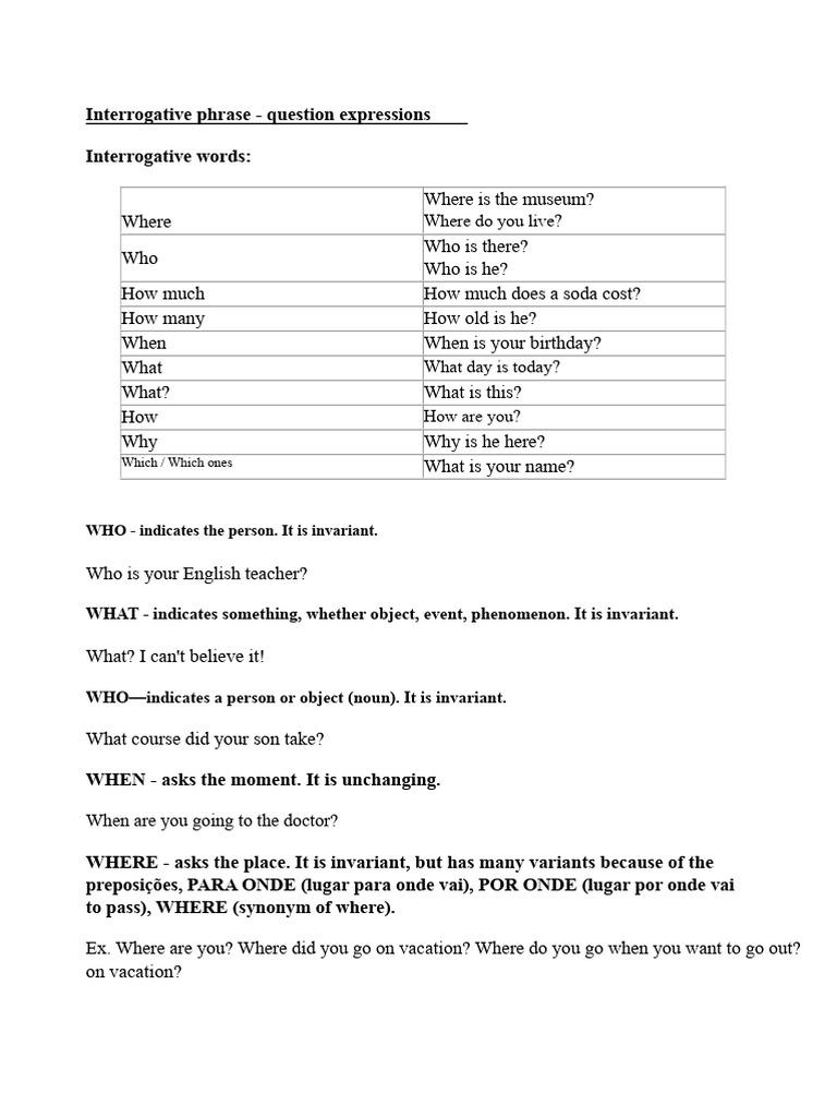 Interrogative Sentence | PDF | Question | Bed