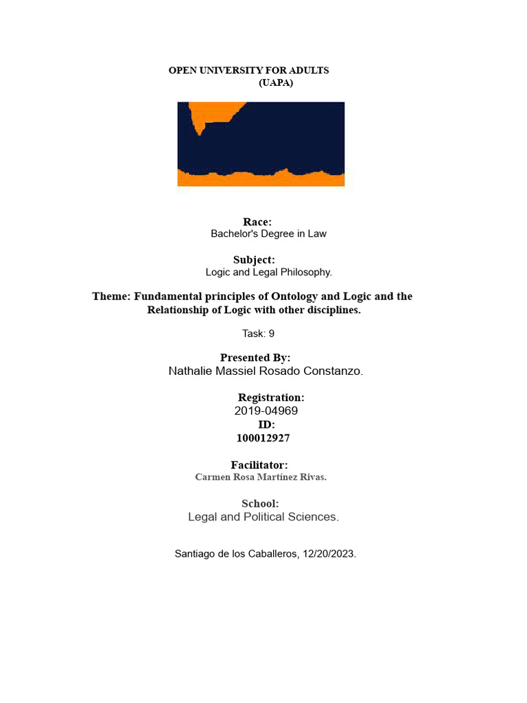 Task 9 of Logic and Legal Philosophy. | PDF | Ontology | Logic