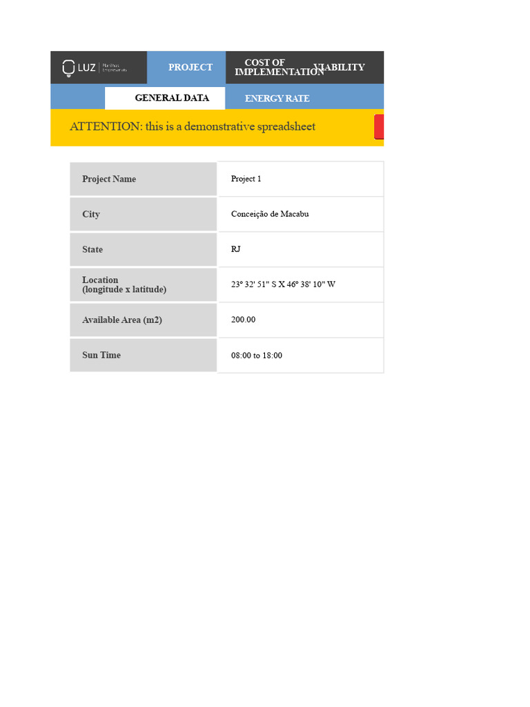 Photovoltaic System Feasibility Spreadsheet 4.0 | PDF | Spreadsheet ...