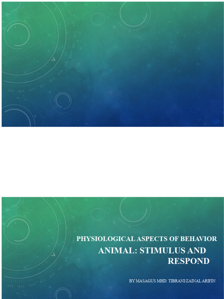 Physiological aspects of animal behavior (Material 2) | PDF