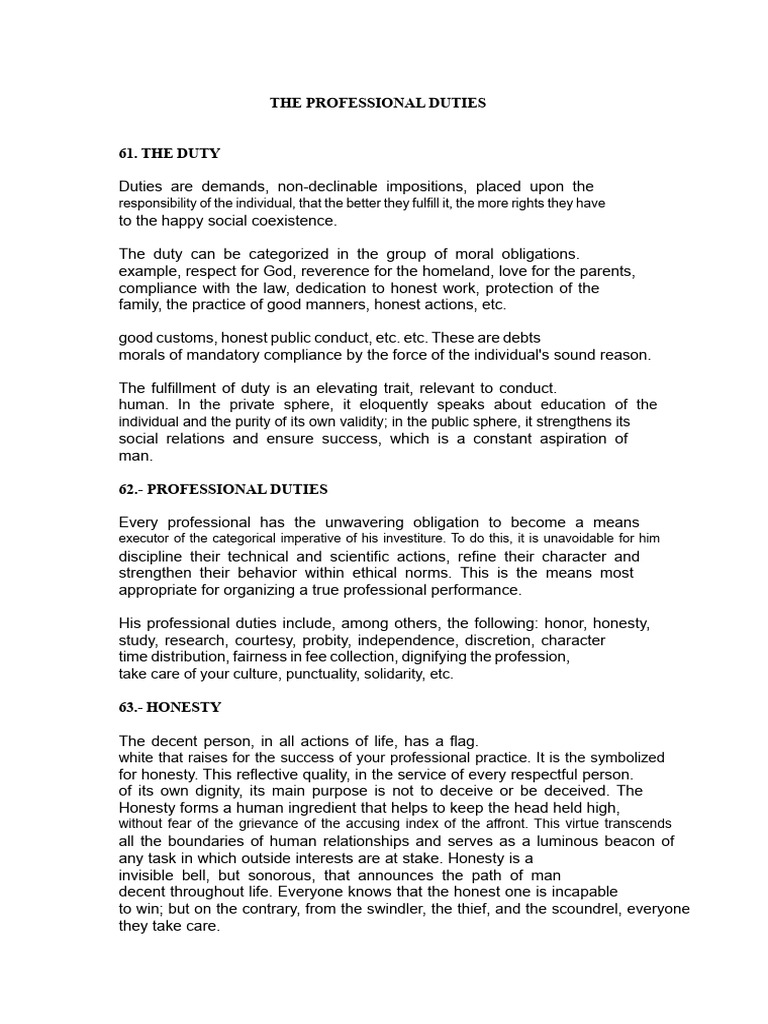 Professional Duties and Business Administration | PDF | Love | Knowledge