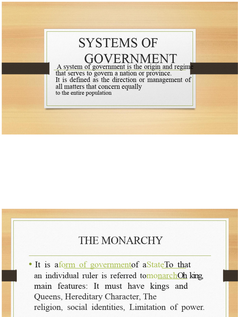Types of Government Systems Explained | PDF