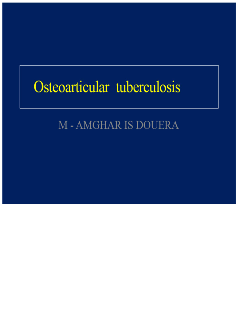 Bone Tuberculosis | PDF | Tuberculosis | Medicine