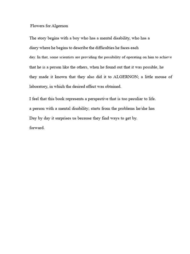 Flowers for Algernon | PDF