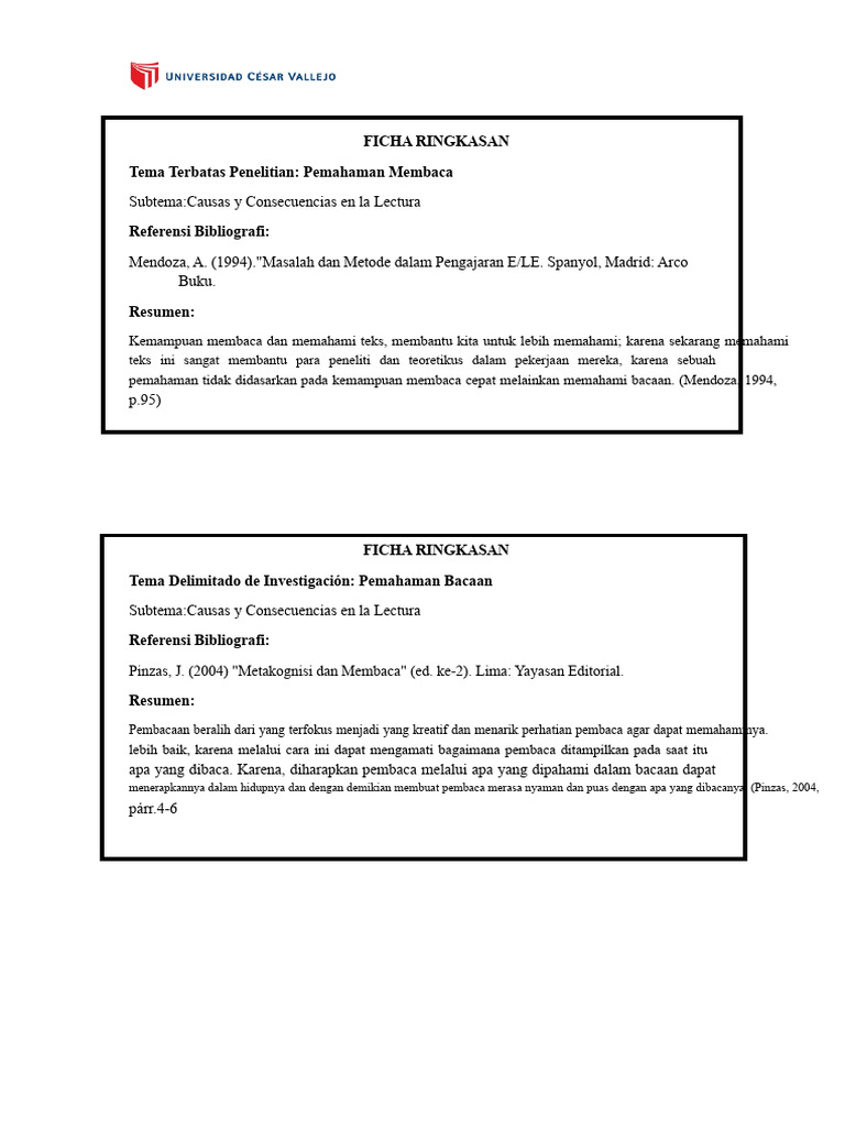 FICHA RINGKASAN DAN FICHA TEKS.docx | PDF
