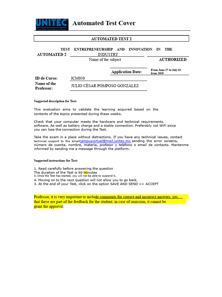 Automated Test on Business Models | PDF | Business Model | Multiple Choice