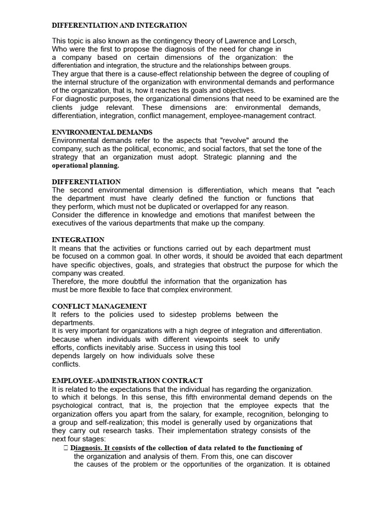 Differentiation and Integration | PDF | Goal | Psychology