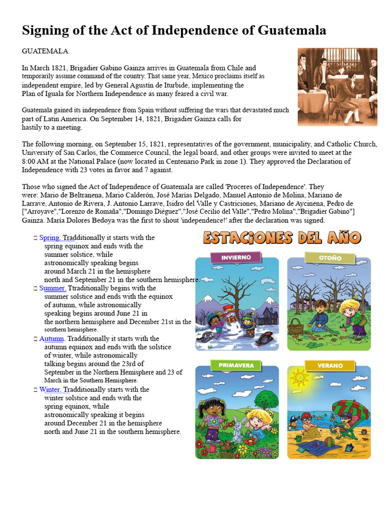 Signing of The Act of Independence of Guatemala Primary | PDF | Guatemala