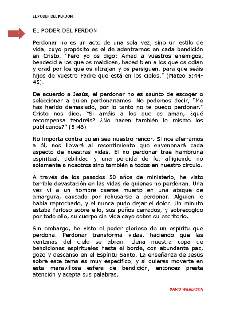 El Poder Del Perdon | PDF | Perdón | David