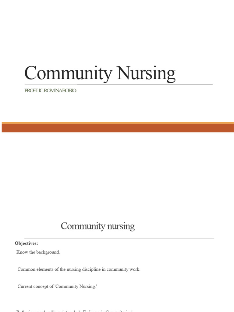 Overview of Community Nursing Practices | PDF | Nursing | Breastfeeding