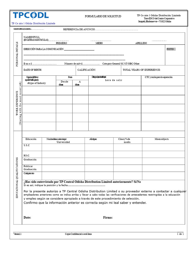 Aplicación TPCODL | PDF