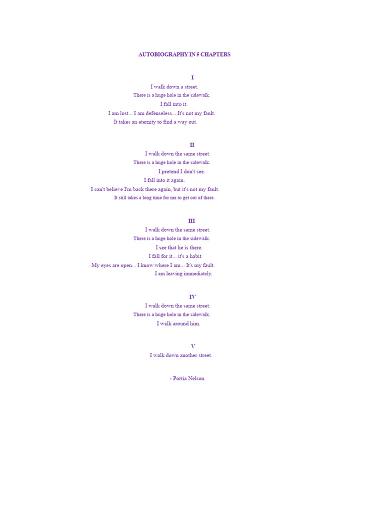 Autobiography in 5 Chapters | PDF
