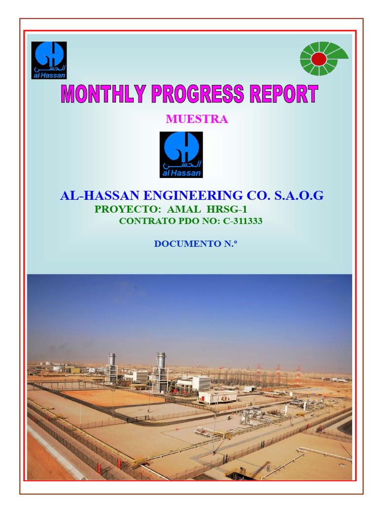 Informe Mensual Progreso Proyecto Amal | PDF | Vapor | Ingeniería