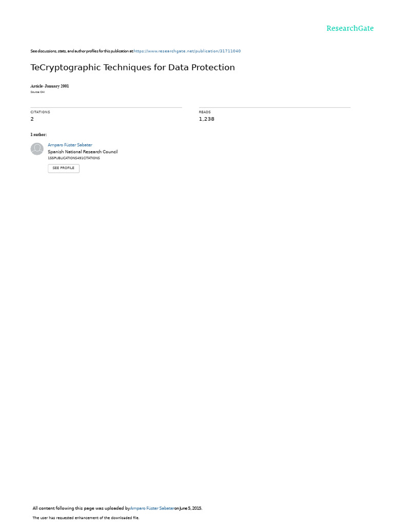 Cryptographic Techniques for Data Protection | PDF | Cryptography | Key (Cryptography)