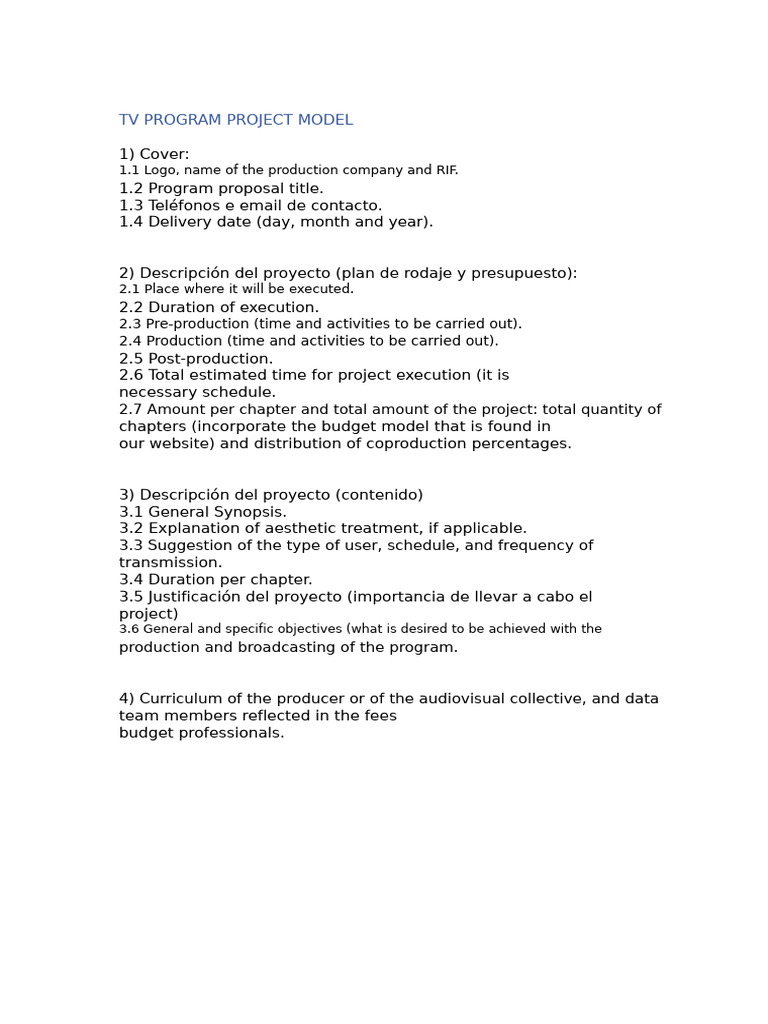 TV Program Project Model | PDF