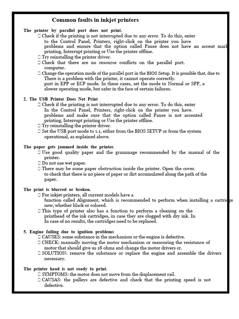 Common failures in inkjet, laser, and dot matrix printers | PDF | Printer (Computing) | Bearing ...