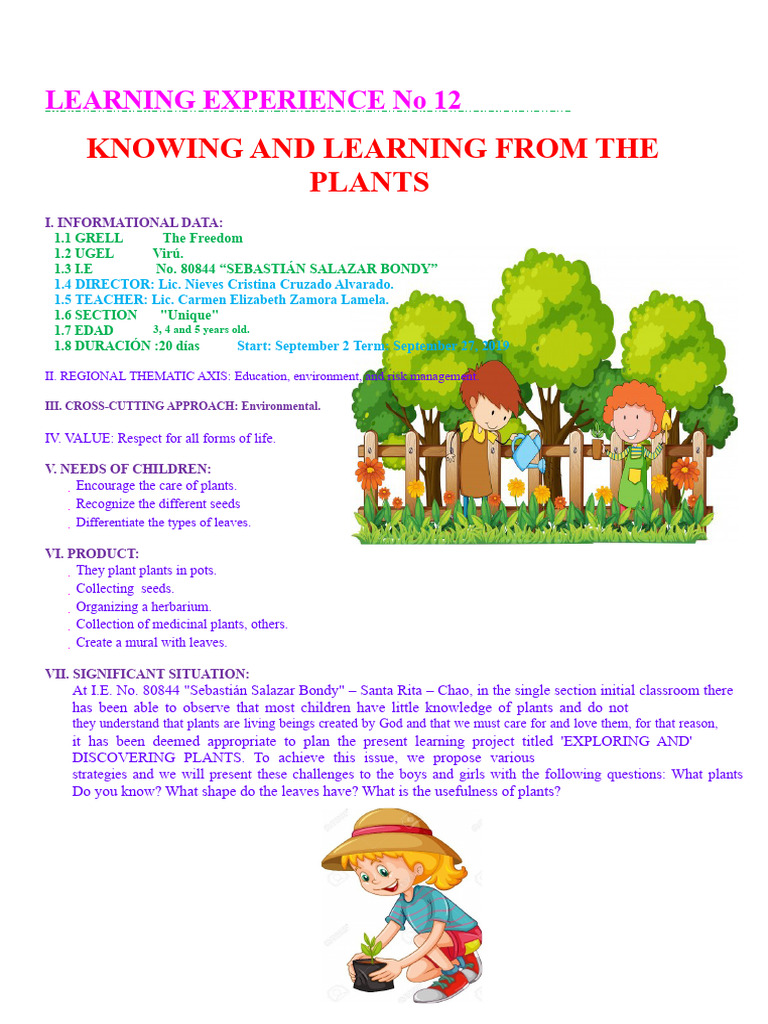 Learning Projects The Plants | PDF | Information | Inquiry